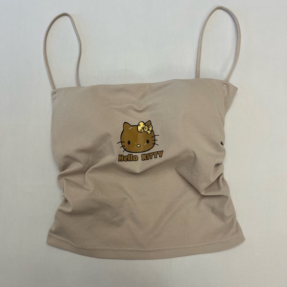 Tops | Hello Kitty Tan Spaghetti Strap Top | Poshmark